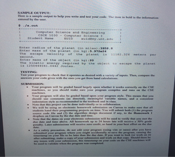 Solved CSCE 1030: Homework 1 Due: 11:59 PM on Friday, | Chegg.com
