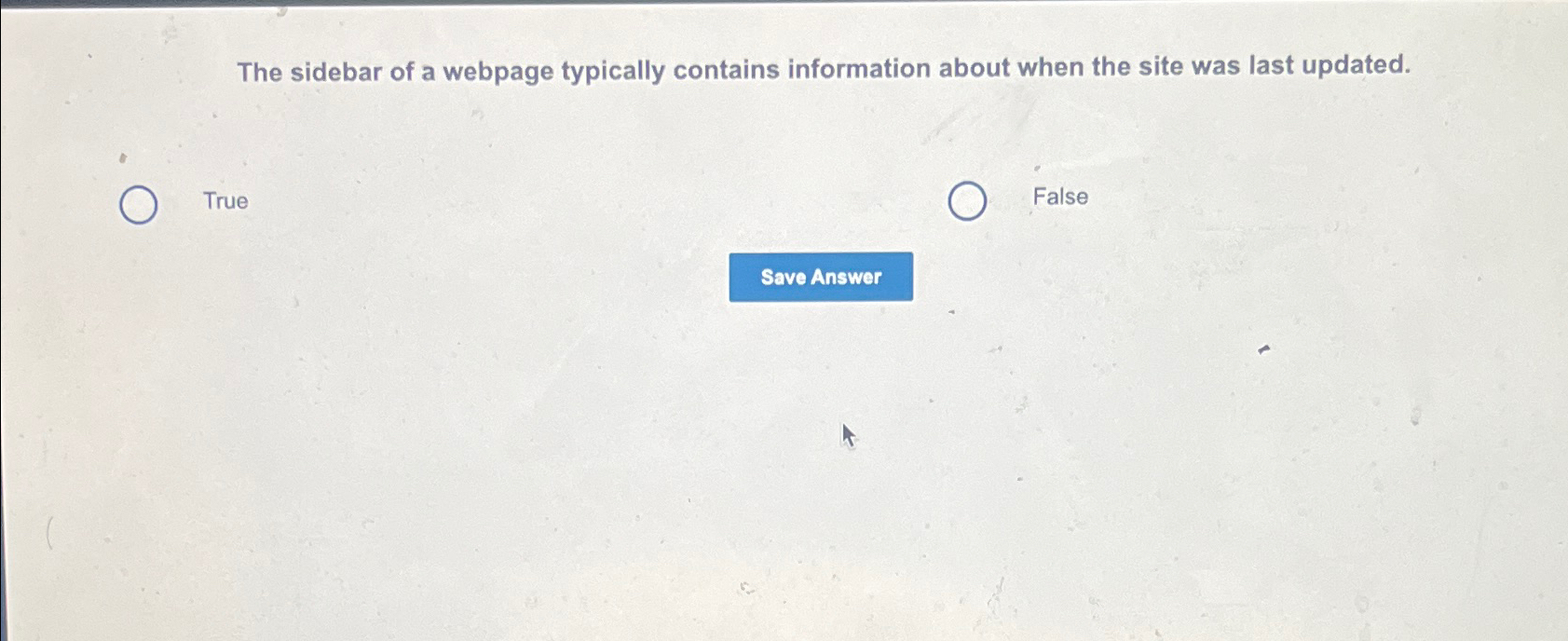 Solved The sidebar of a webpage typically contains | Chegg.com
