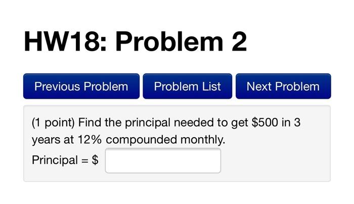 Solved HW18: Problem 2 Previous Problem Problem List Next | Chegg.com