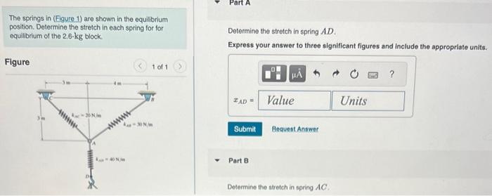 Solved The springs in (Figure 1) are shown in the | Chegg.com