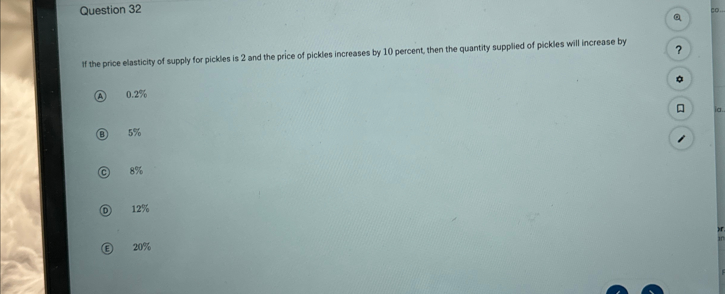 Solved Question 32If the price elasticity of supply for | Chegg.com