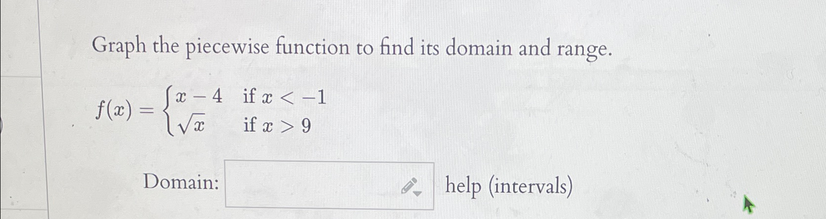 Solved Graph the piecewise function to find its | Chegg.com
