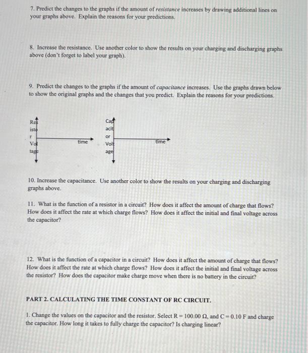 Solved PART 1. RC CIRCUITS OBSERVATIONS 1. Charge the | Chegg.com