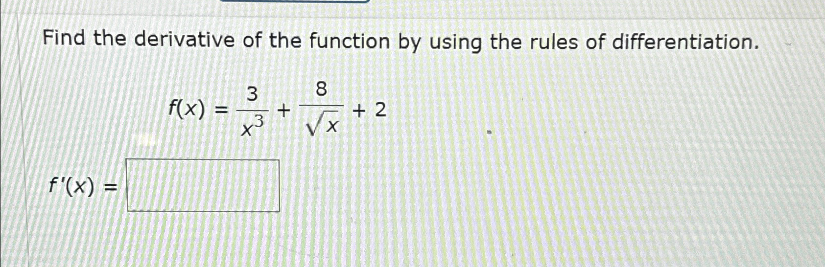 Solved Find the derivative of the function by using the | Chegg.com