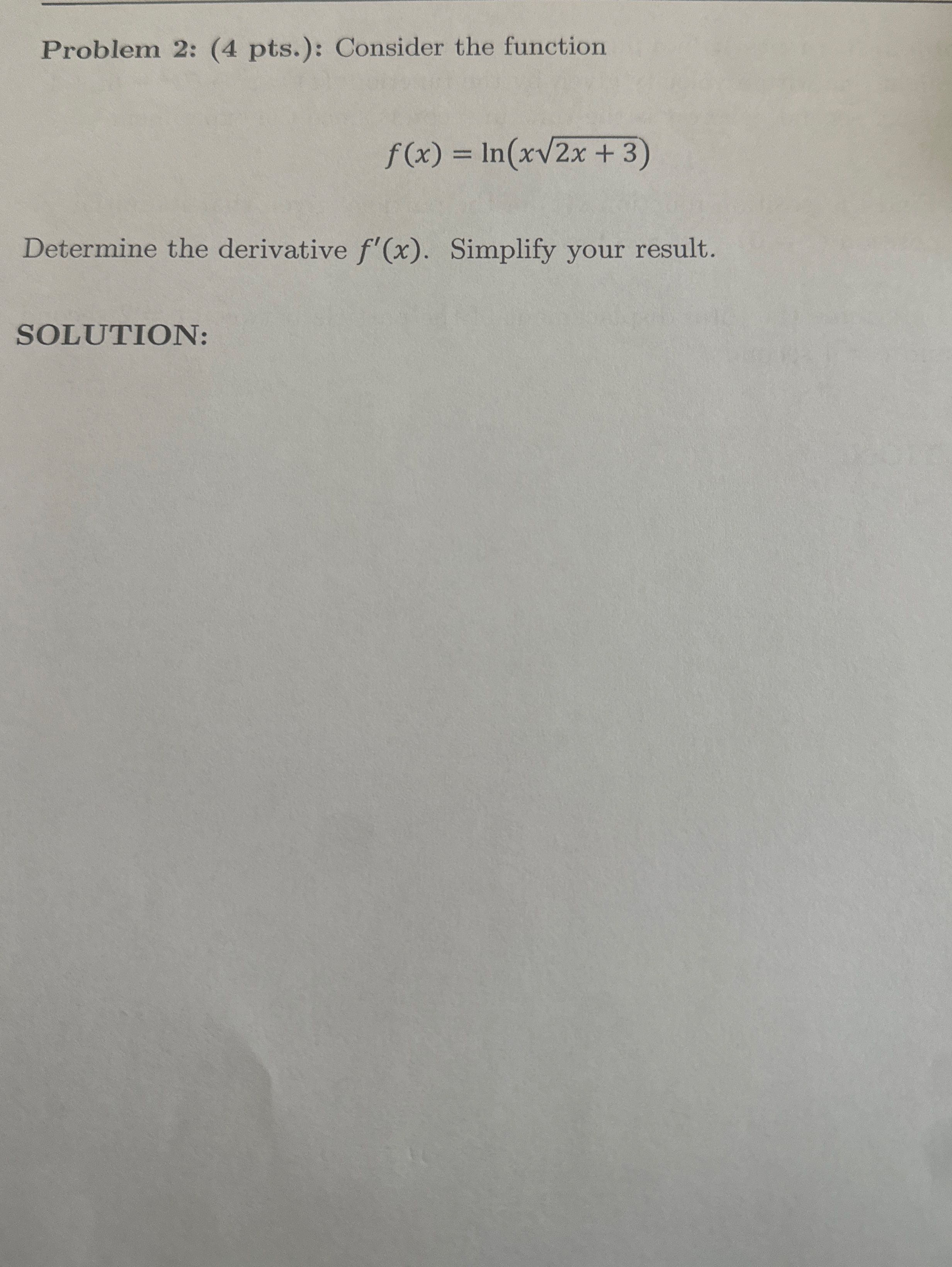 Solved Problem 2: (4 ﻿pts.): Consider the | Chegg.com