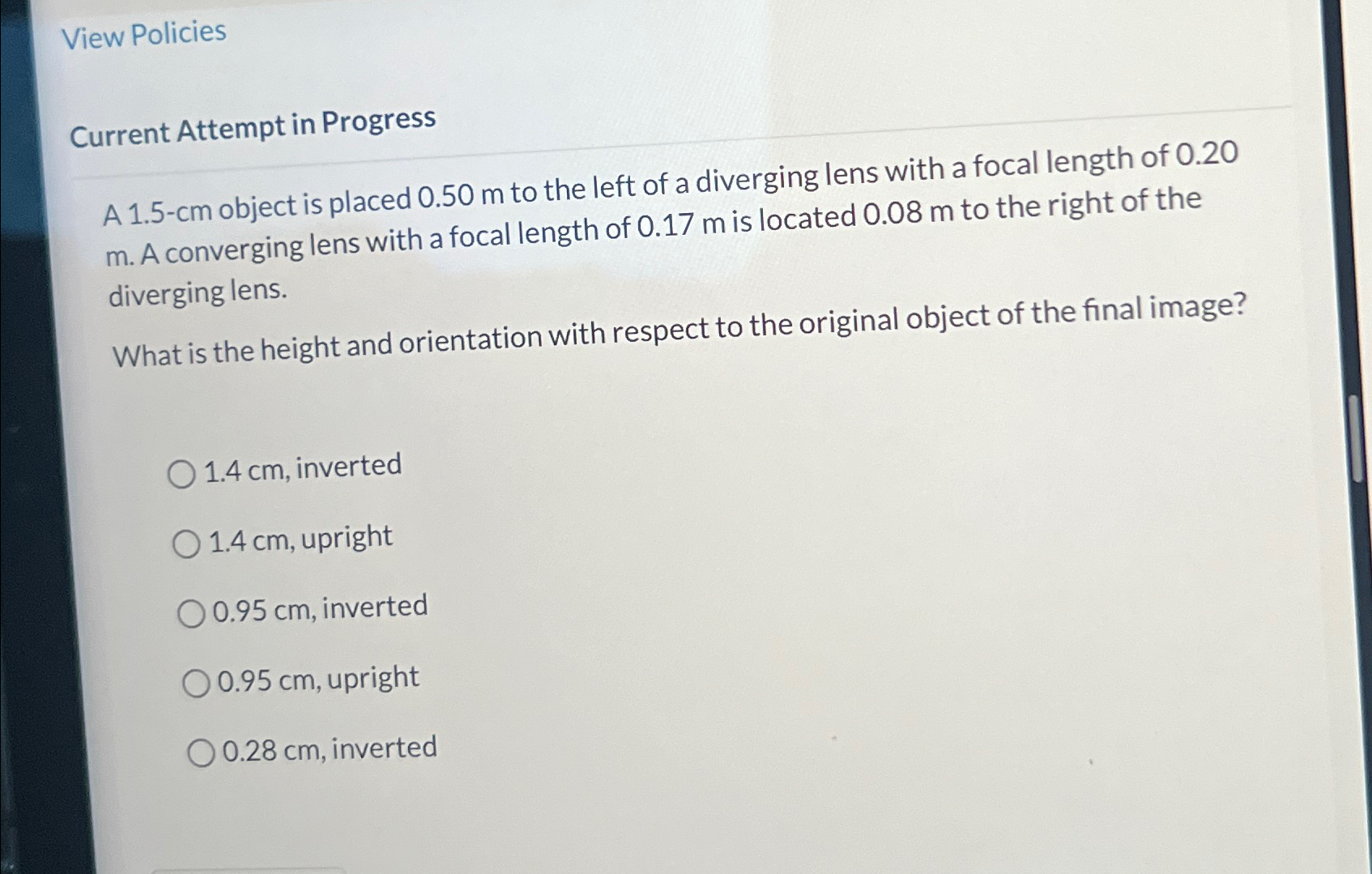 Solved View PoliciesCurrent Attempt in ProgressA 1.5-cm | Chegg.com