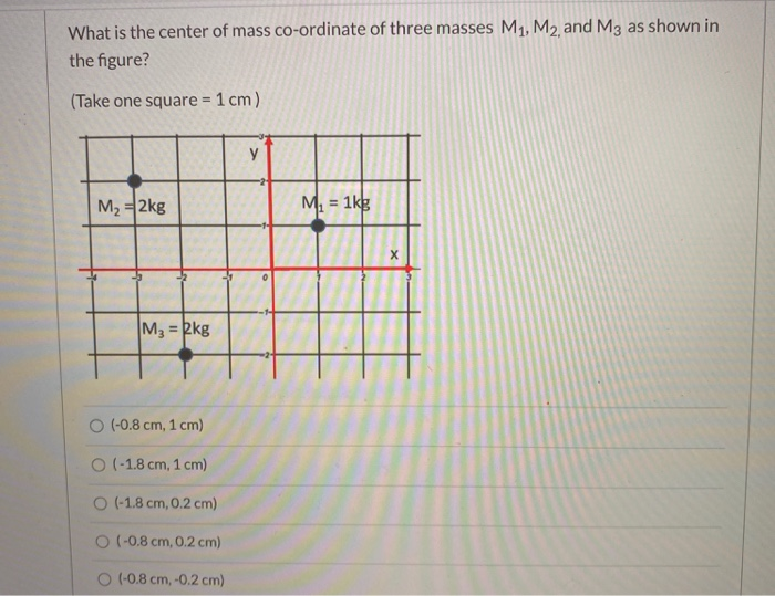 Solved What is the center of mass co-ordinate of three | Chegg.com