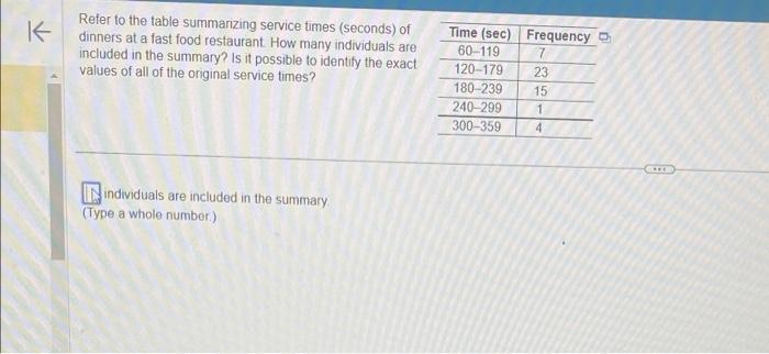 Solved Refer to the table summarizing service times | Chegg.com