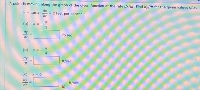 Solved A point is moving along the graph of the given | Chegg.com
