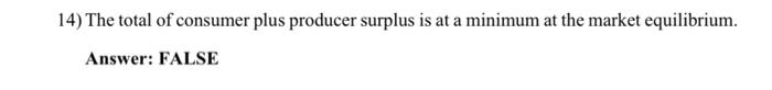 4) The total of consumer plus producer surplus is at | Chegg.com
