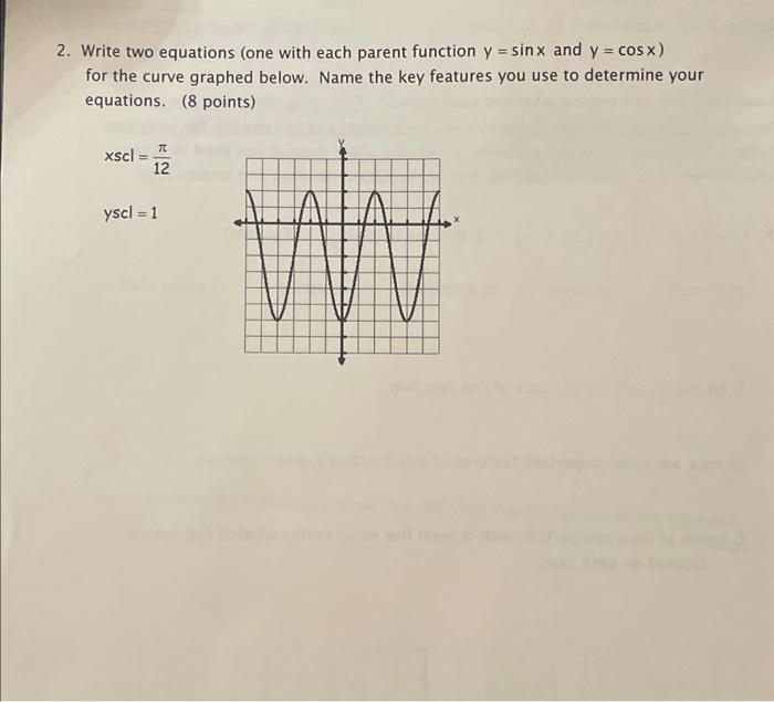 Solved 2. Write two equations (one with each parent function | Chegg.com
