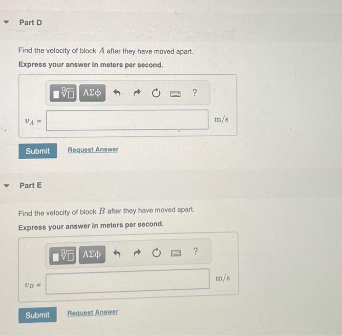 Solved Find the velocity of B at the time when the spring | Chegg.com