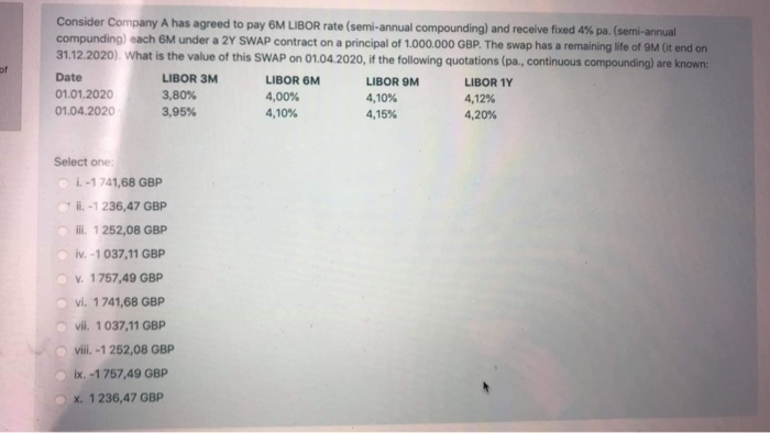 of Consider Company A has agreed to pay 6M LIBOR rate | Chegg.com
