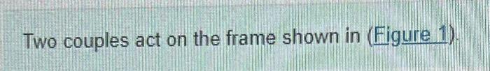 Solved Two couples act on the frame shown in (Figure 1). | Chegg.com