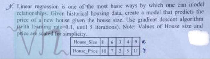 Solved 4. Linear regression is one of the most basic ways by | Chegg.com