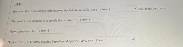 UART than/as the baud rate. Based on the oversampling | Chegg.com