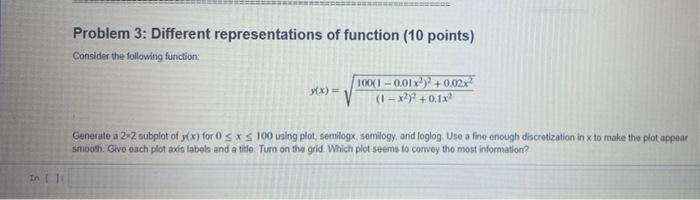 Solved Problem 3: Different representations of function (10 | Chegg.com
