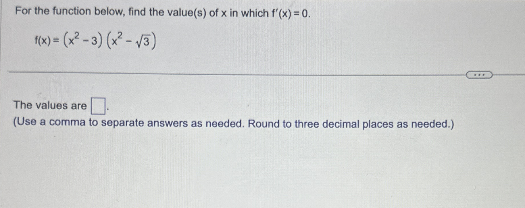 For the function below, find the value(s) ﻿of x ﻿in | Chegg.com