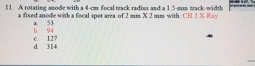 Solved 11. A rotating anode with a 4−cm focal track radius | Chegg.com