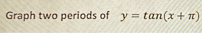 Solved Graph two periods of y=tan(x + 7 | Chegg.com