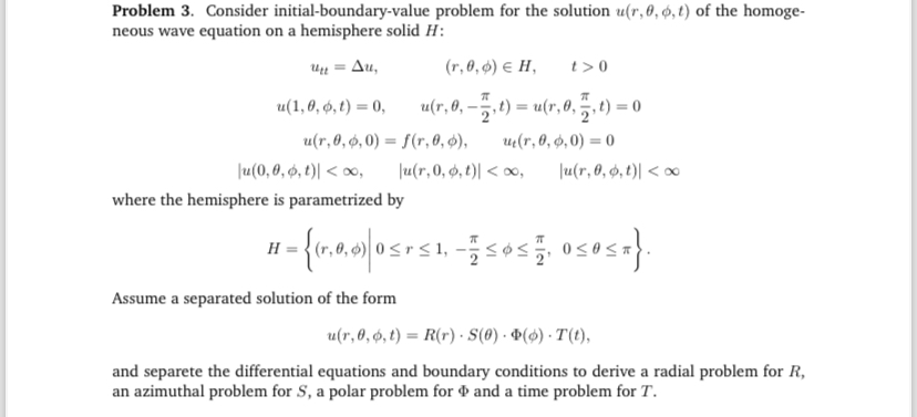 Solved Problem 3. ﻿Consider initial-boundary-value problem | Chegg.com