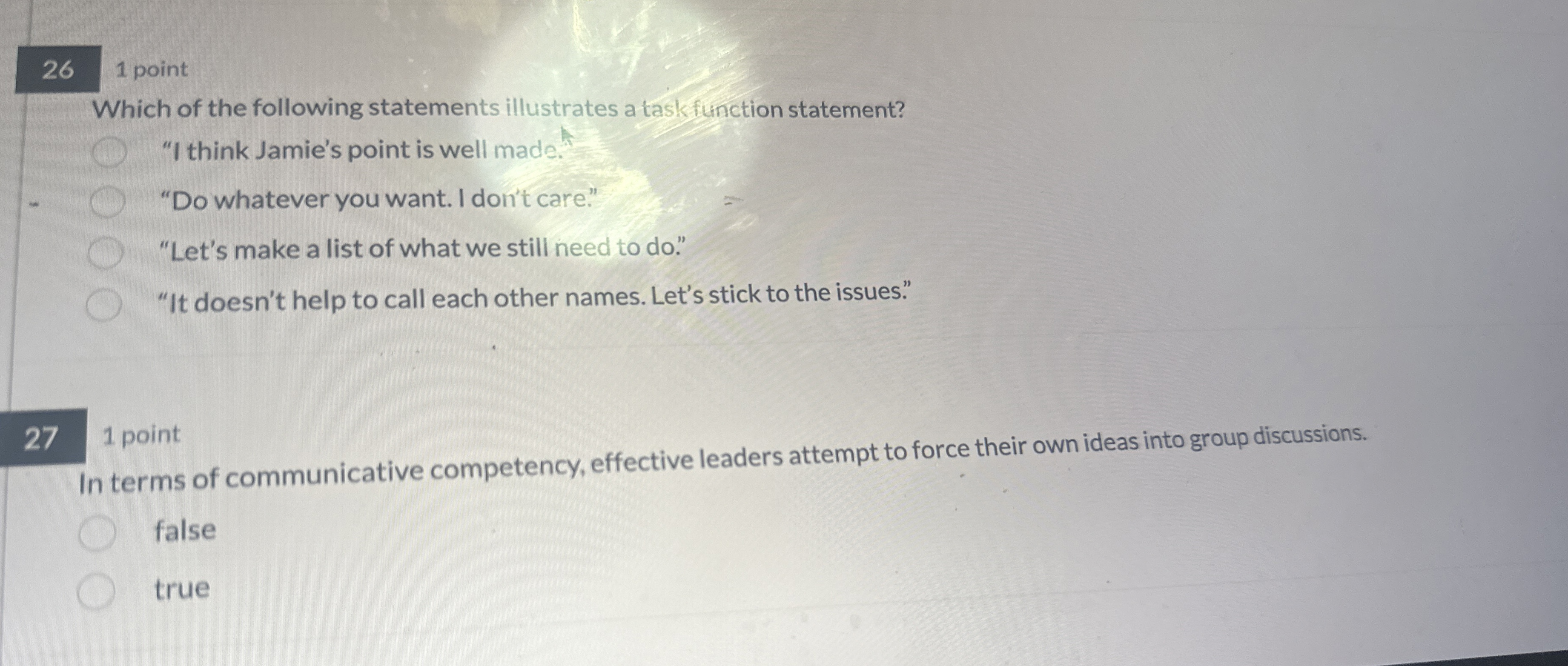 Solved 261 ﻿pointWhich of the following statements | Chegg.com