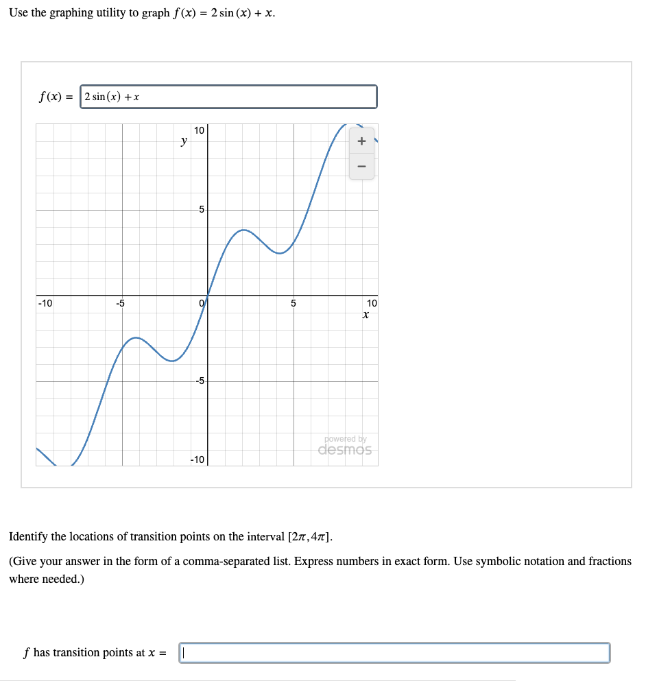 Solved Identify the locations of transition points on the | Chegg.com