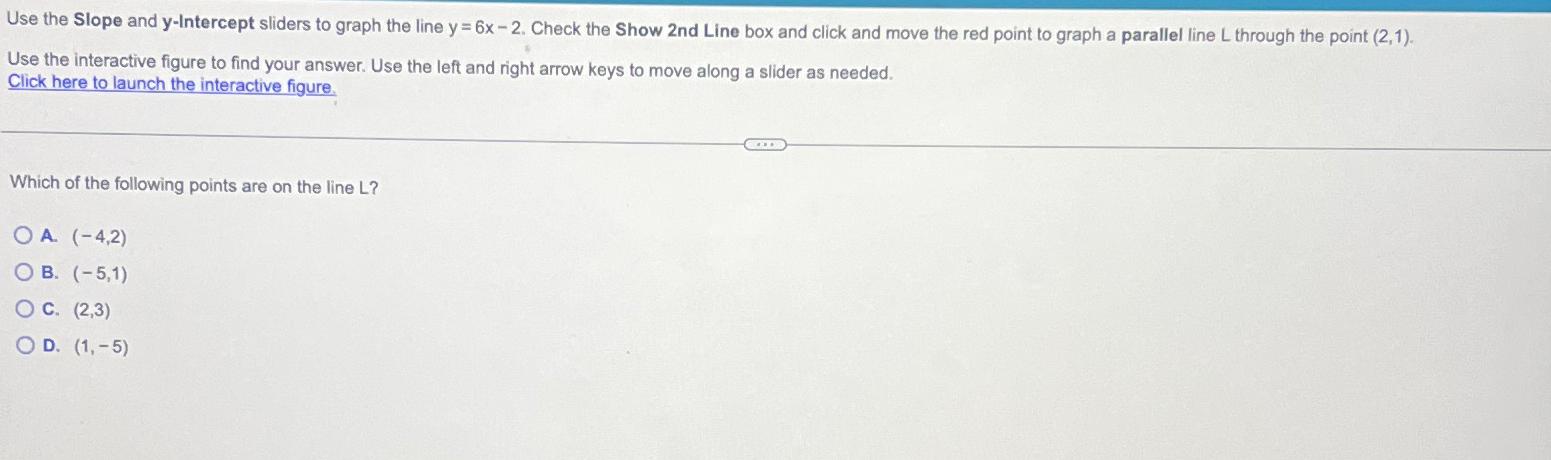 Solved Use the Slope and y-Intercept sliders to graph the | Chegg.com