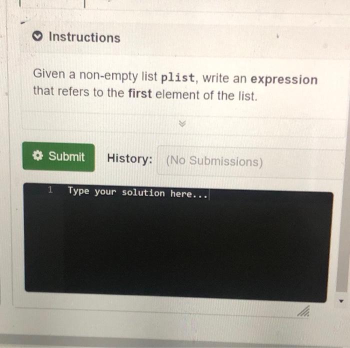 Solved Lists > list indexing > 51280 O WorkArea Instructions | Chegg.com