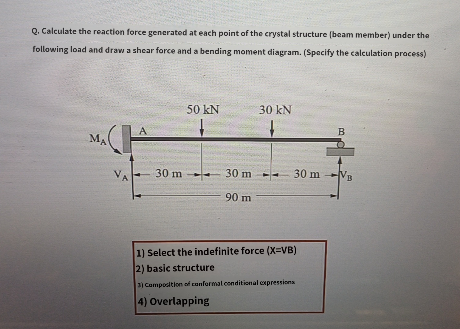 Solved Q. ﻿Calculate the reaction force generated at each | Chegg.com