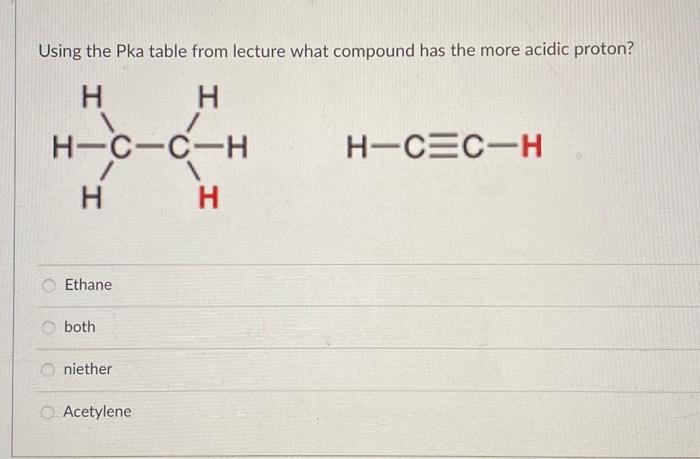 Using the Pka table from lecture what compound has | Chegg.com