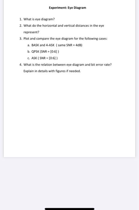 Solved Experiment: Eye Diagram 1. What is eye diagram? 2. | Chegg.com