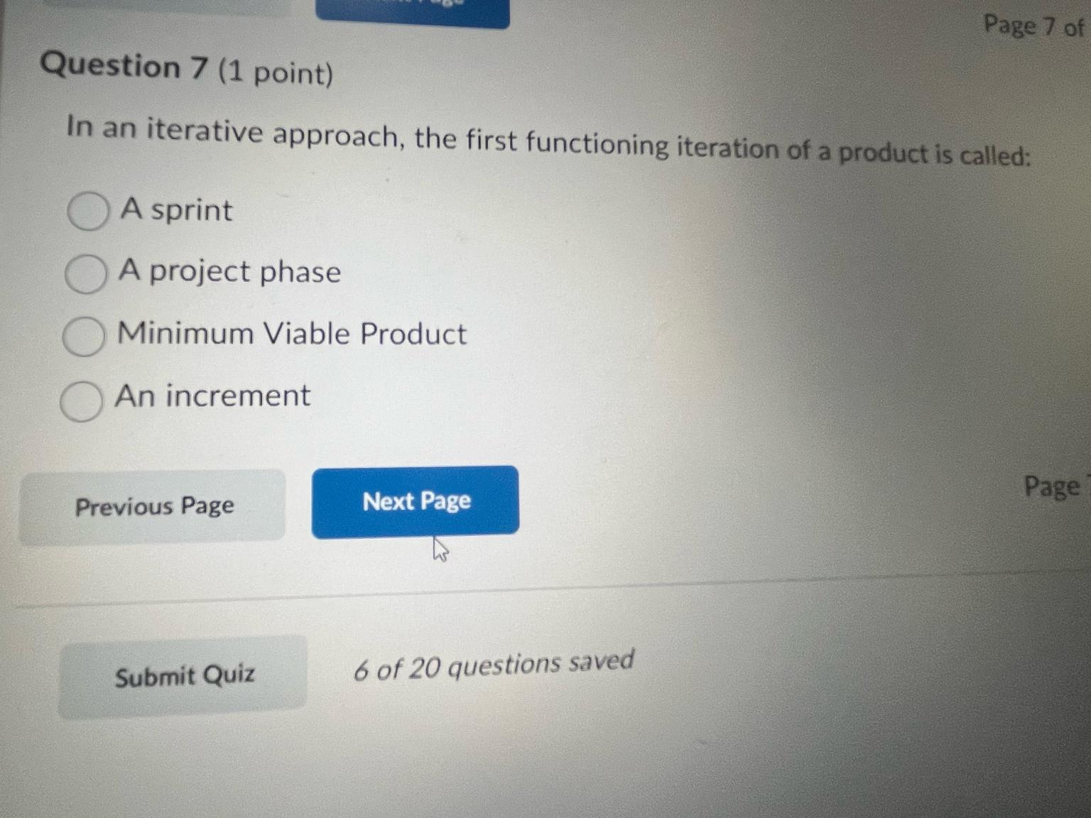 Solved Page 7 ﻿ofQuestion 7 (1 ﻿point)In an iterative | Chegg.com