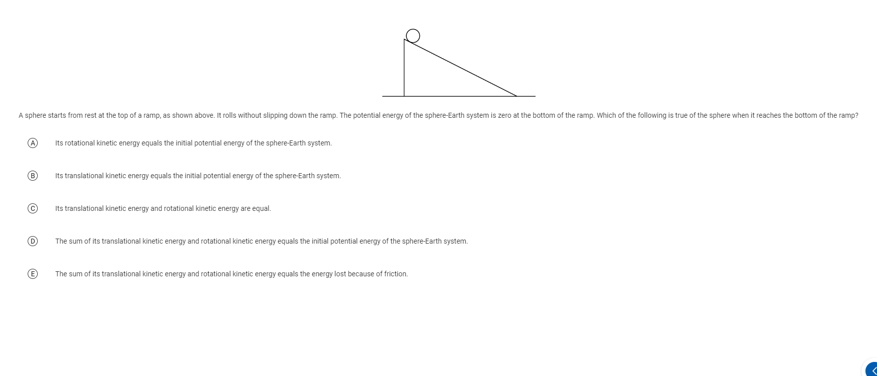 Solved Its rotational kinetic energy equals the initial | Chegg.com