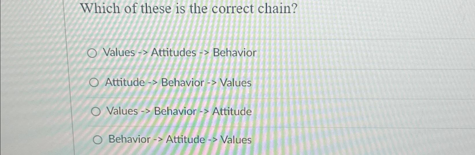 Solved Which of these is the correct chain?Values → | Chegg.com