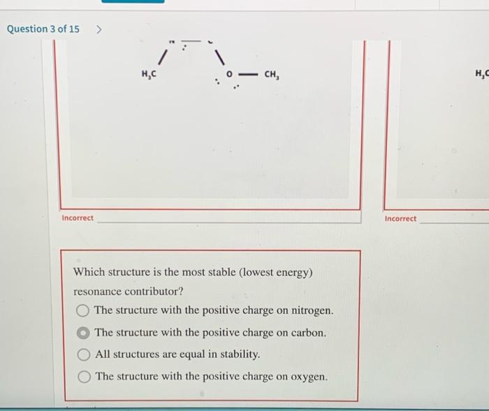 Solved Attempt 1 For the cation shown, four resonance | Chegg.com
