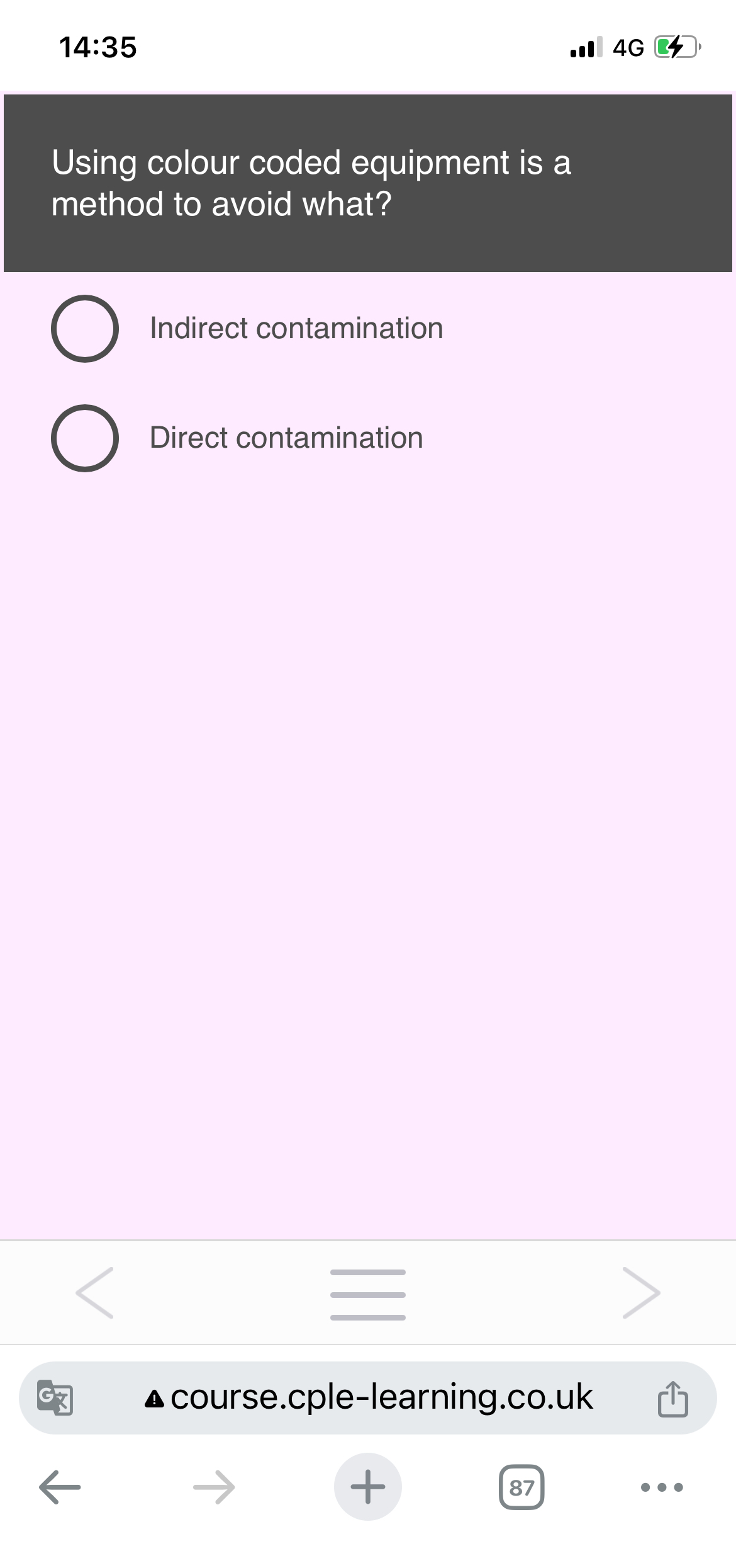Solved Using colour coded equipment is amethod to avoid | Chegg.com