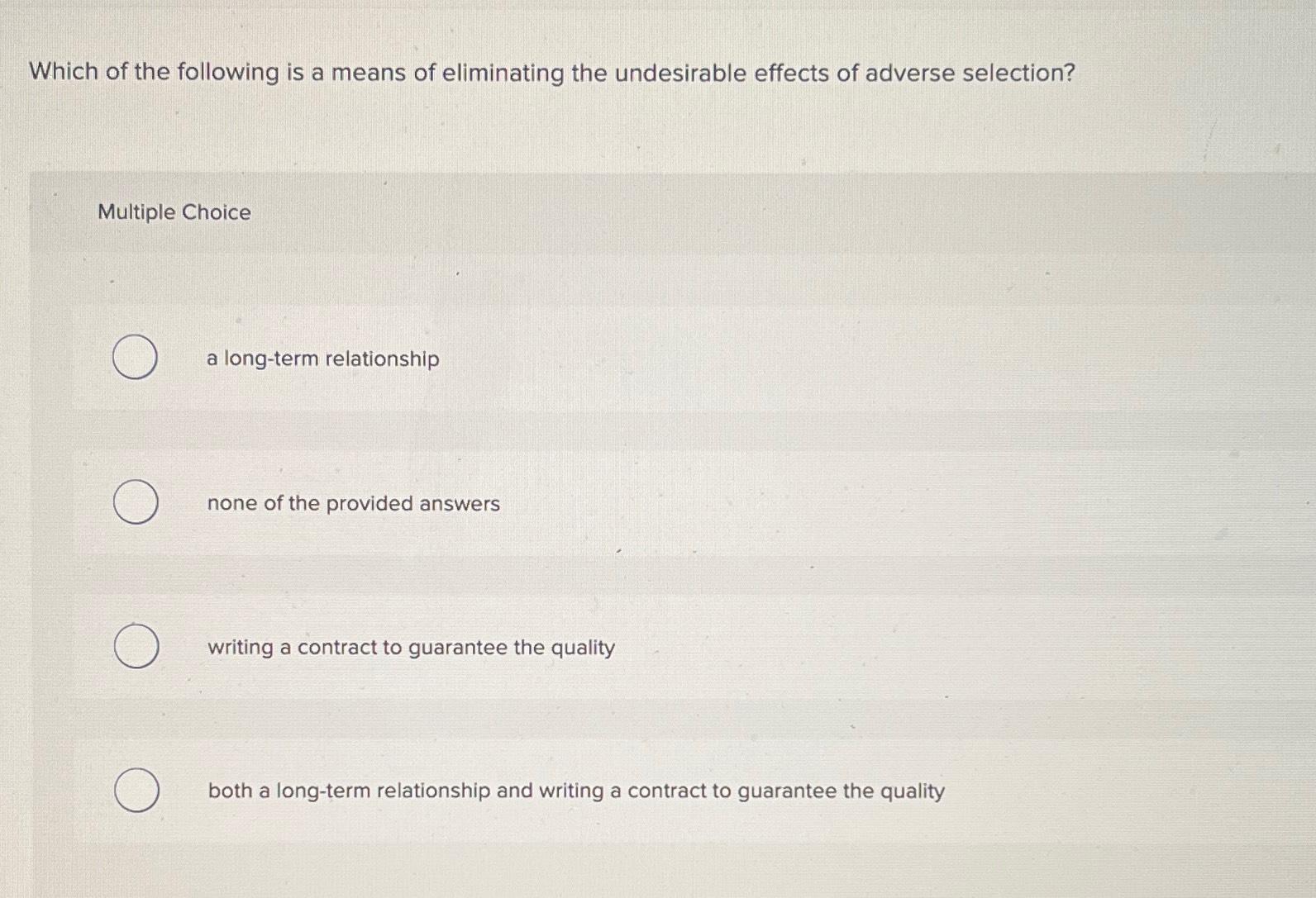 Solved Which of the following is a means of eliminating the | Chegg.com