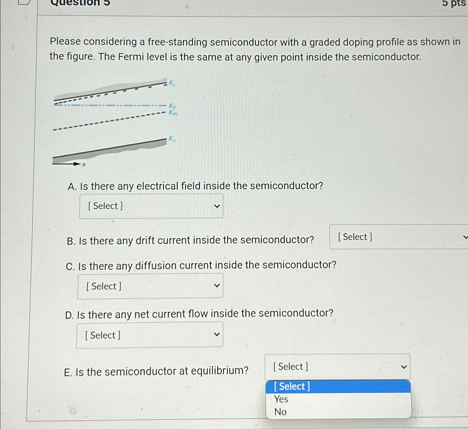 Solved Please considering a free-standing semiconductor with | Chegg.com