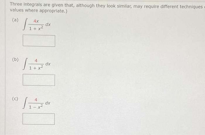 Solved Three integrals are given that, although they look | Chegg.com