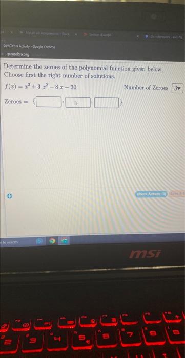 Solved Determine the zeroes of the polynomial function given | Chegg.com