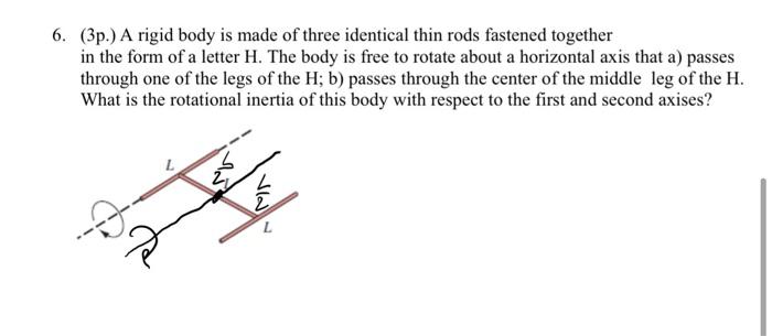 Solved 6. (3p.) A rigid body is made of three identical thin | Chegg.com