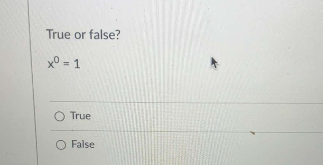 Solved True or false?x0=1TrueFalse | Chegg.com
