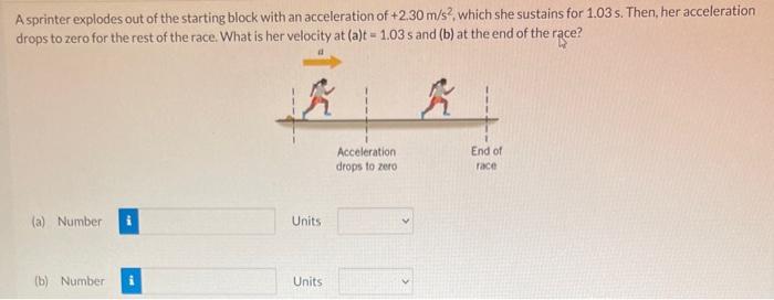 Solved A sprinter explodes out of the starting block with an | Chegg.com