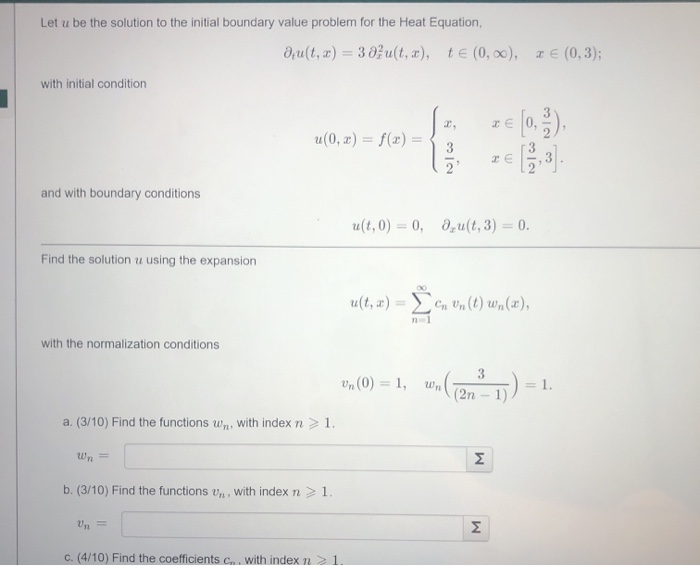 Solved Let u be the solution to the initial boundary value | Chegg.com