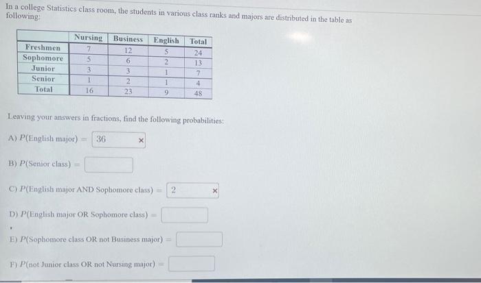 Solved In a college Statistics class room, the students in | Chegg.com
