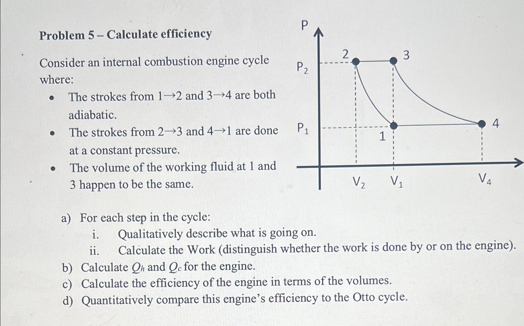 Solved Problem 5-Calculate efficiencyConsider an internal | Chegg.com