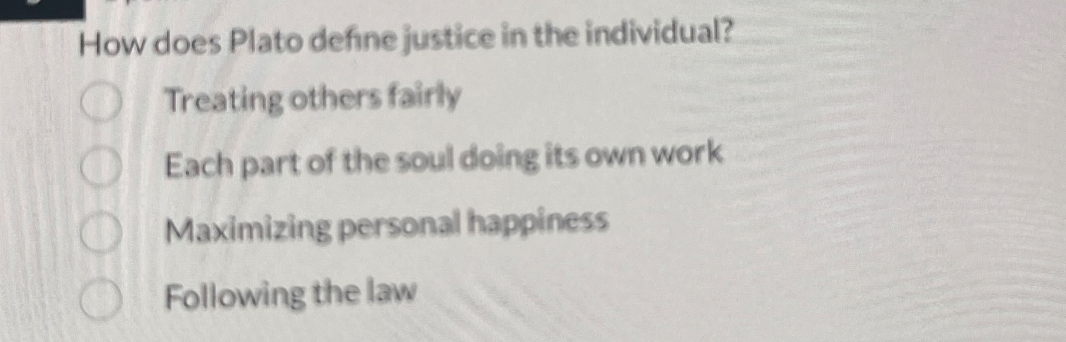 Solved How does Plato define justice in the | Chegg.com
