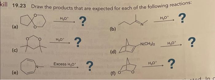 Solved II 19.23 Draw the products that are expected for each | Chegg.com