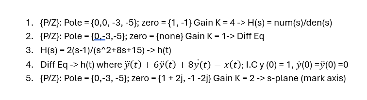 Solved System modeling: given one form, find the other form | Chegg.com